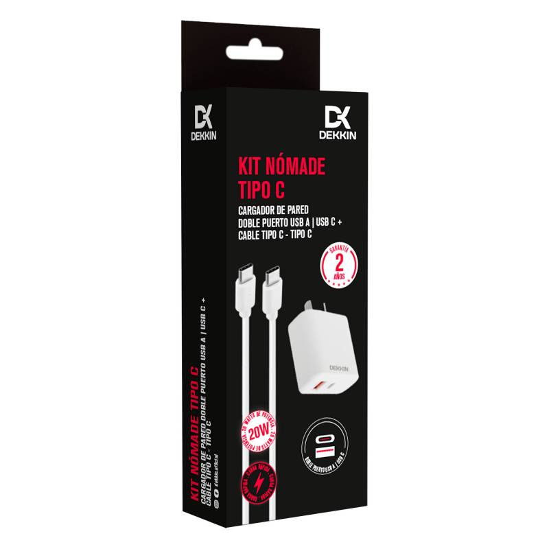 Kit Cargador Dekkin Tipo C KI-057 Blanco - La Anónima Online