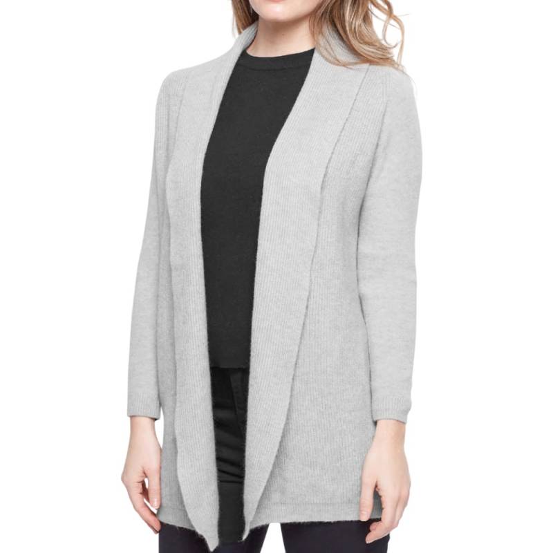 Cardigan Largo Mujer Gris Melange Talle M - La Anónima Online